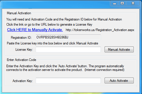 Manual Activation for Tokenworks Software - Tokenworks Support