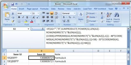 Convert Base 32 String to Base 10 Decimal in Excel - Tokenworks Support